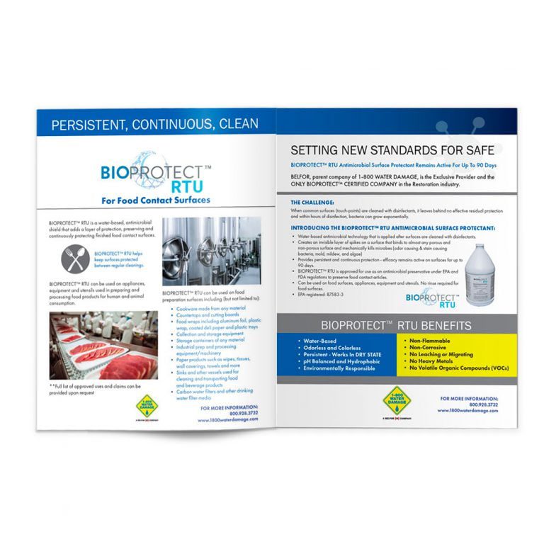 1-800 Water Damage | 3-Step Clean Brochures | Franchise Print Shop