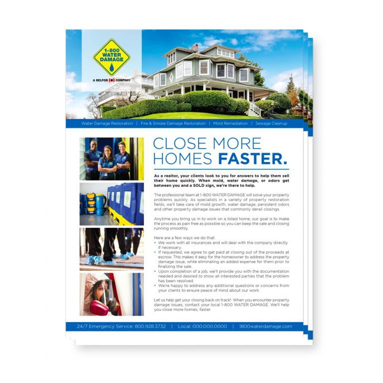 1-800 Water Damage | Flyers | Franchise Print Shop