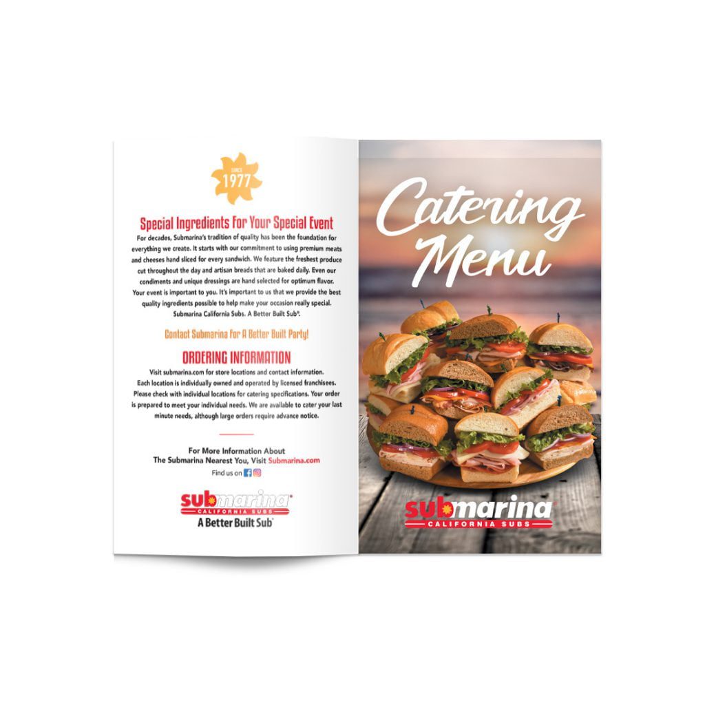 Submarina | Paper Menus | Franchise Print Shop